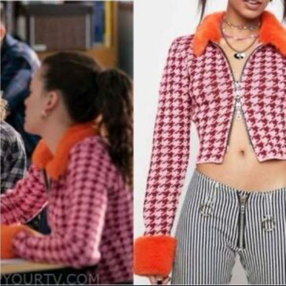 The Ragged Priest | Sweaters | The Ragged Priest Pink Red Houndstooth ...